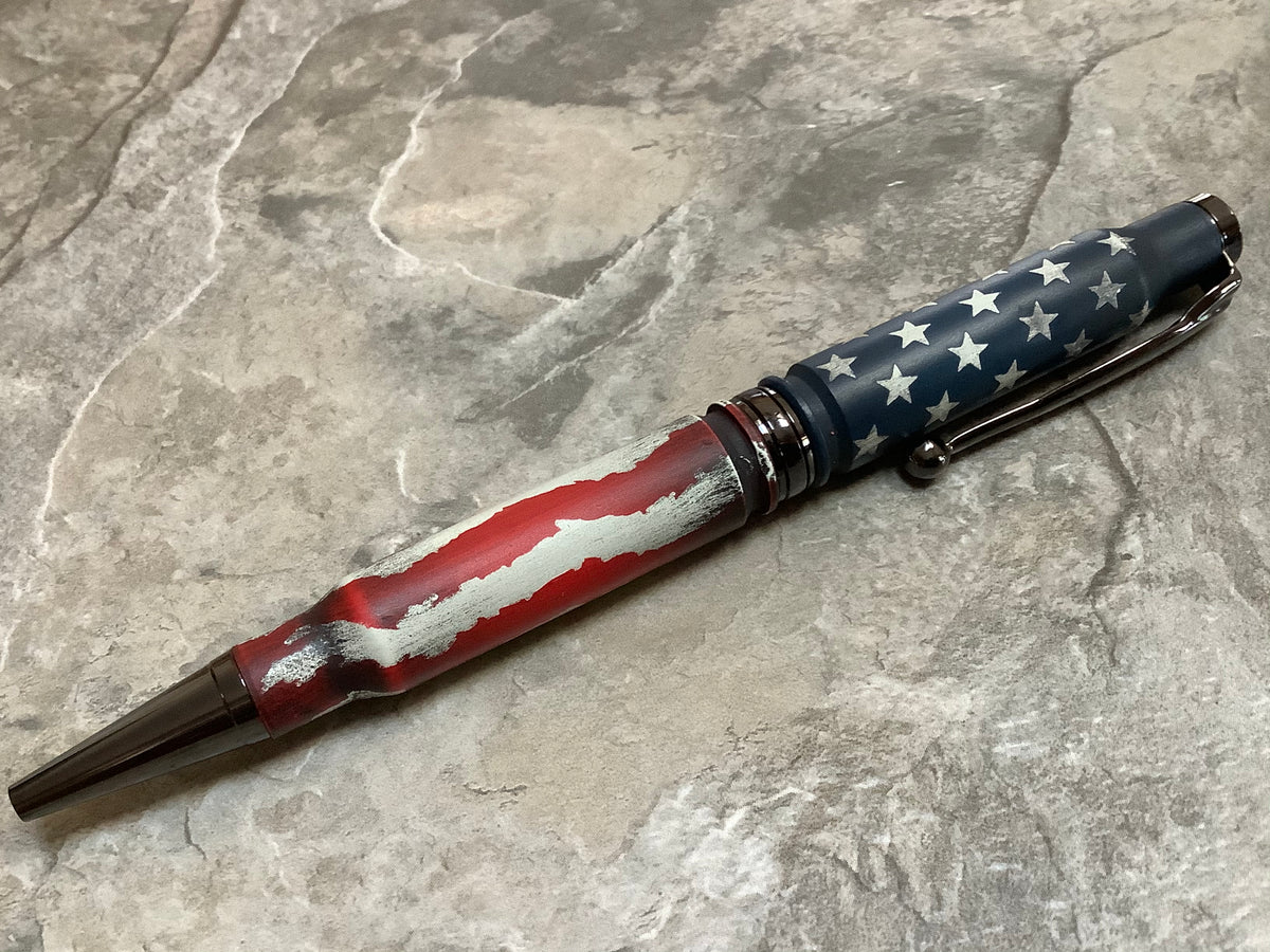 Battleworn Red, White, & Blue .308 Flag Pen – Custom Casings